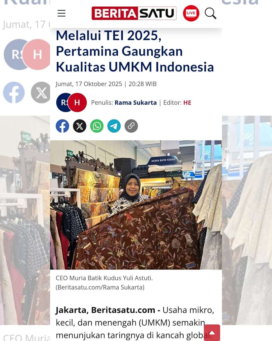 Terima Kasih TEI 2025! Muria Batik Kudus Perkenalkan Warisan Batik ke ...